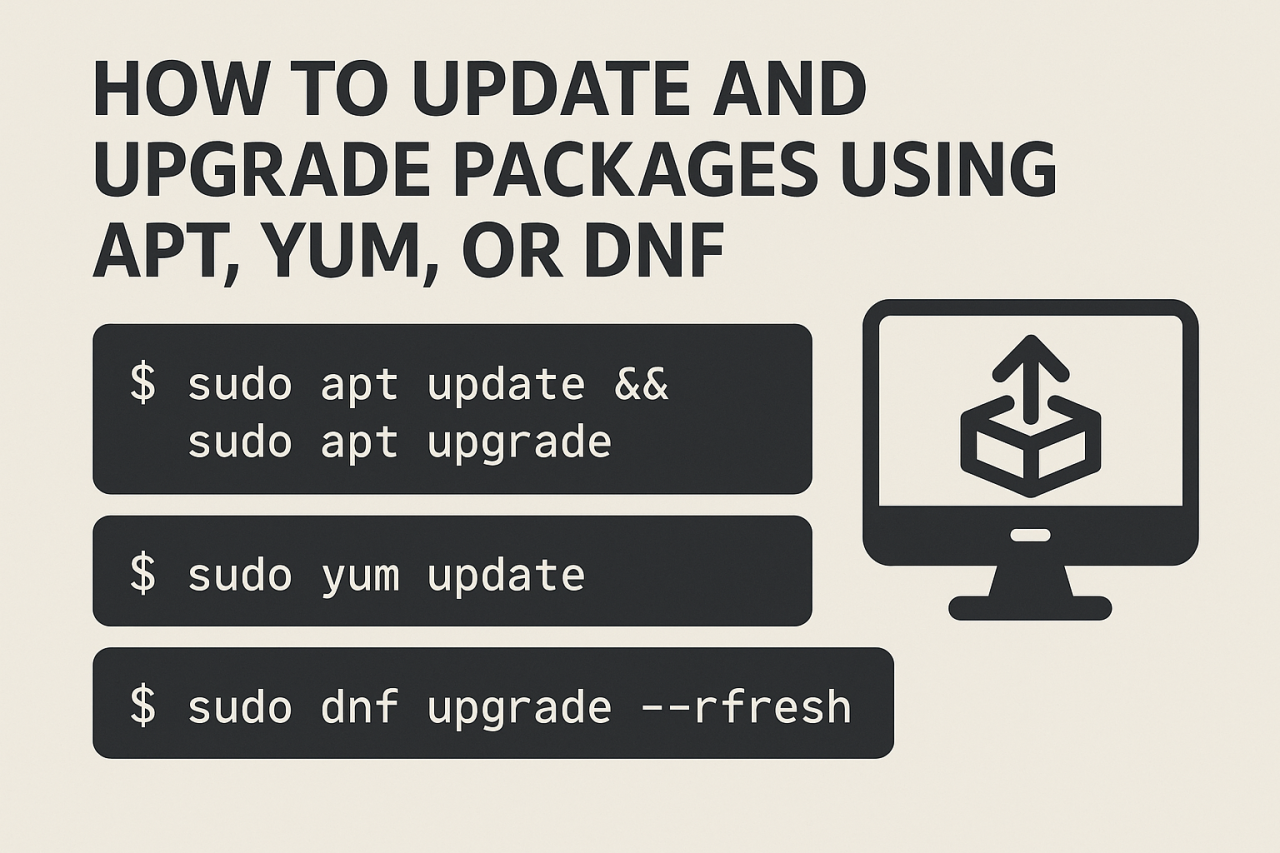 How to Update and Upgrade Packages Using APT, YUM, or DNF