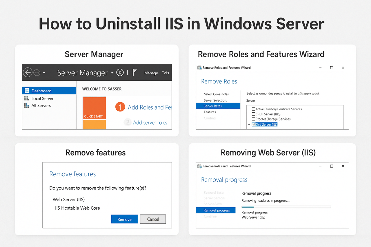 How to Uninstall IIS in Windows Server